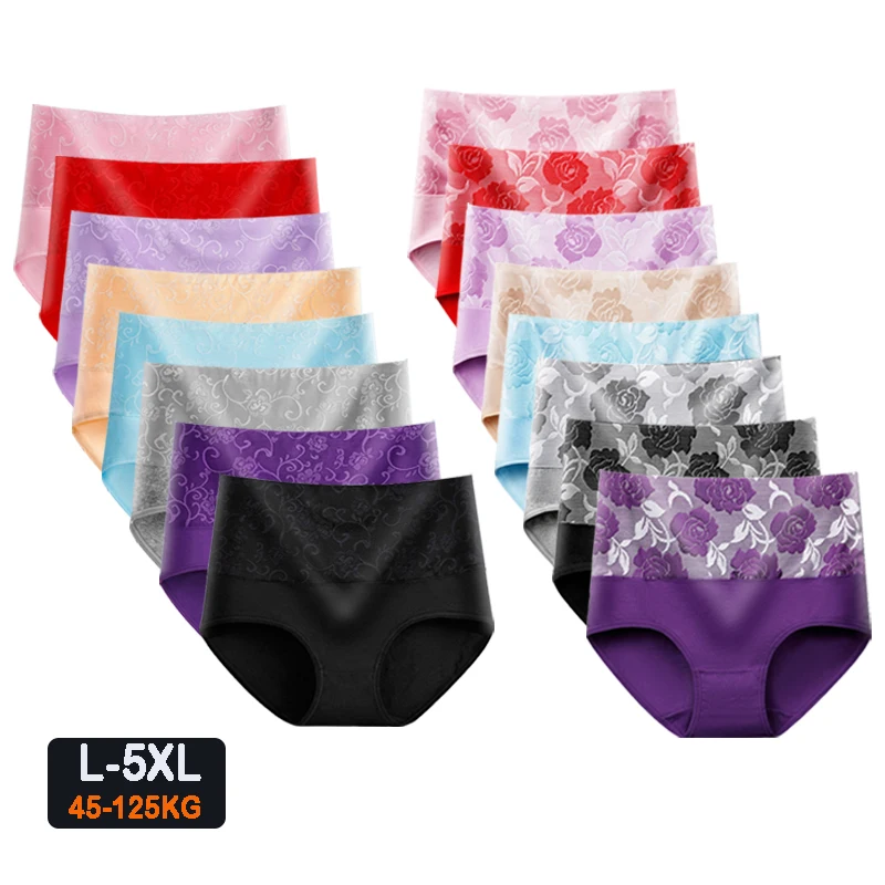 10-Stuks-Katoenen-L-5XL-Slipje-Plus-Size-Damesondergoed-Hoge-Taille ...