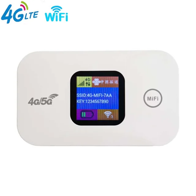 4G Pocket WiFi Router 2100mAh Mobile Hotspot with SIM Card Slot Portable MiFi Modem 150Mbps 4G ...