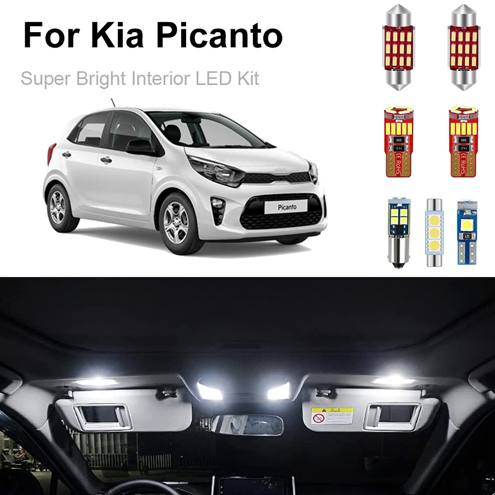 Car Led Interior Light Kit For Kia Picanto Morning 2004-2015 2016 2017 ...