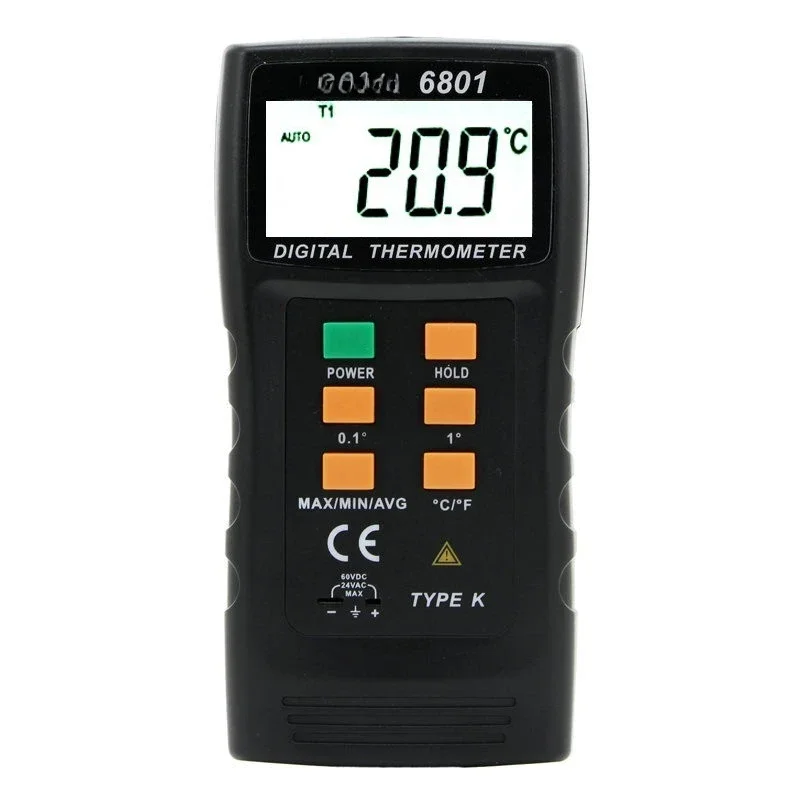 Thermocouple thermometer VC6801 digital single channel thermometer with ...
