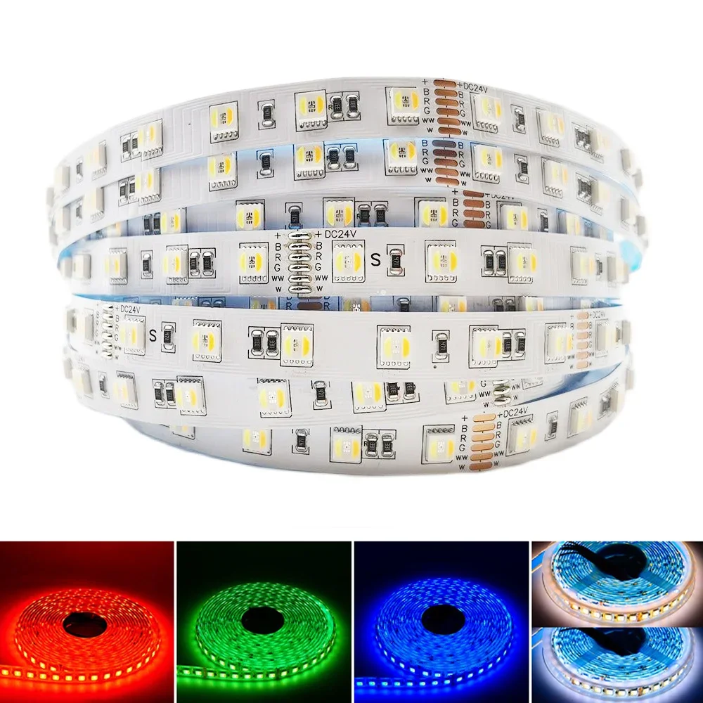 5m-DC12V-5050-RGBCCT-5-in-1-LED-Lights-RGB-WW-CW-2700K-6500K-Strip ...