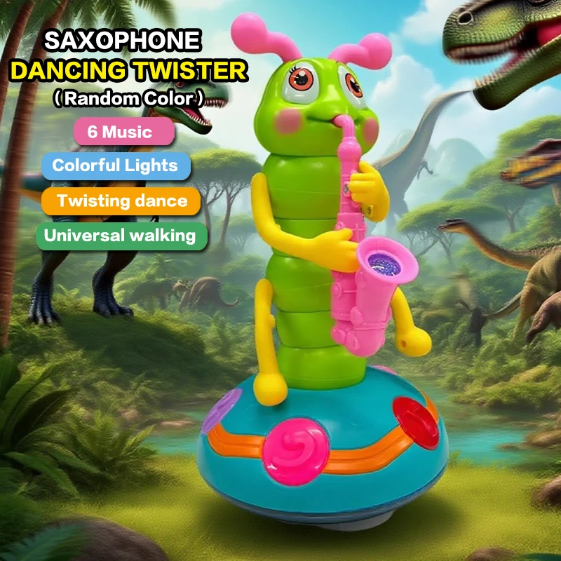 Cute Sax Twister Worm Electric Dance Toy with Colorful Sound And Light ...