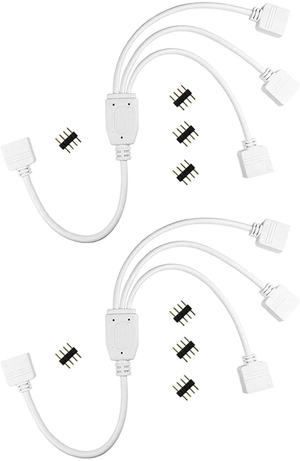 4 Pin RGB LED Splitter Connector Cable female extension HUB 1 to 2 3 4 ...