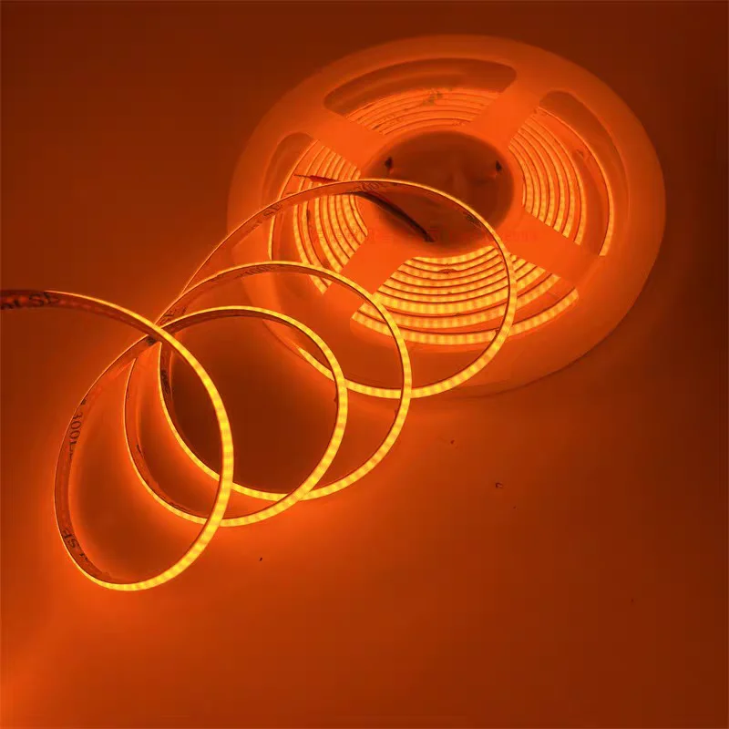 Orange 3mm 5mm 8mm COB Led Strip Lights 12V 24V 3000K 6000K RGB Soft ...