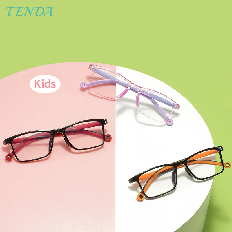 Children Square TR90 Glasses Frame Boys Girls Lightweight Rectangular ...