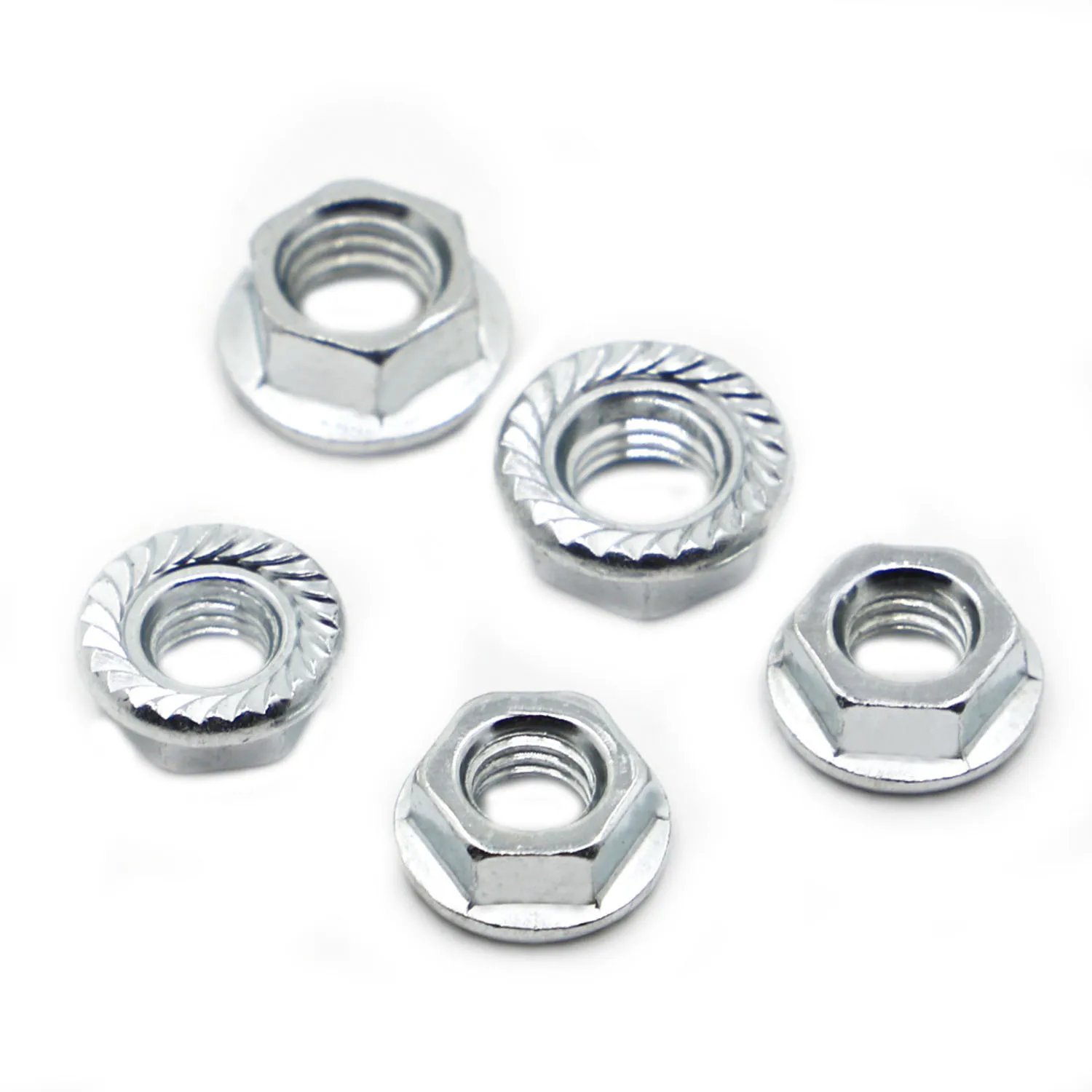 Zinc-plated Carbon Steel Hexagon Flange Nut Pinking Slip Locking Lock ...
