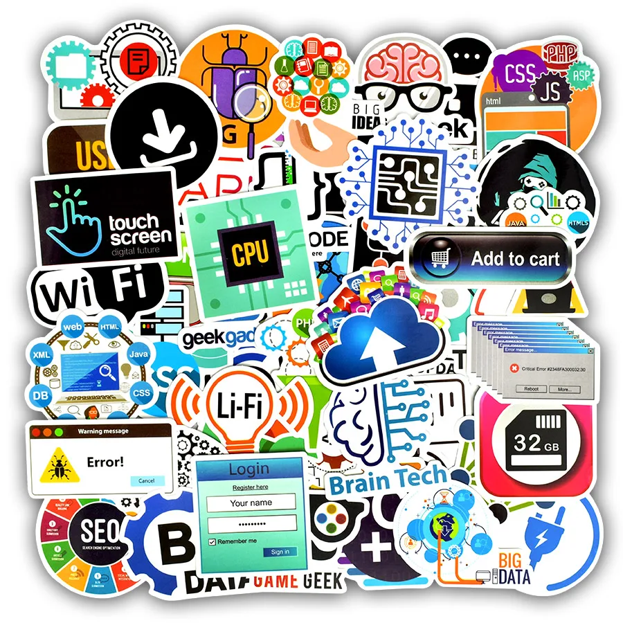 50-PCS-Programming-Language-Stickers-Internet-Html-Software-Waterproof ...