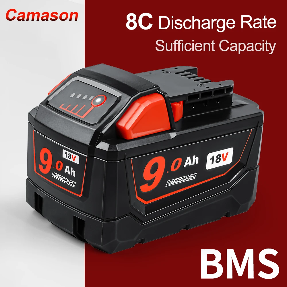 9-0Ah-M18-18V-Li-ion-Tool-Battery-for-Milwaukee-18V-Batteries-Power ...