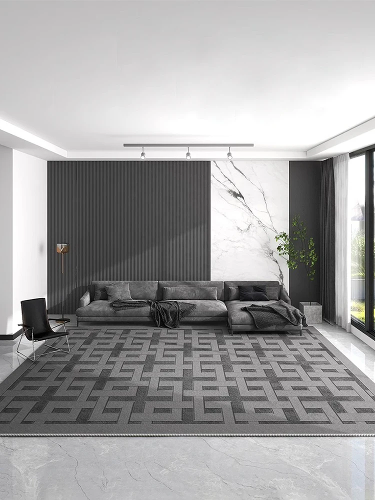 Luxurious-Gray-Carpet-Modern-Home-Decoration-Aesthetic-Rug-Huge-Living ...