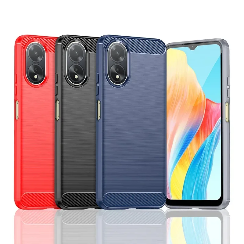 Carbon Fiber Texture TPU Case for OPPO OPPO A79 A38 A18 A58 A98 A78 4G ...