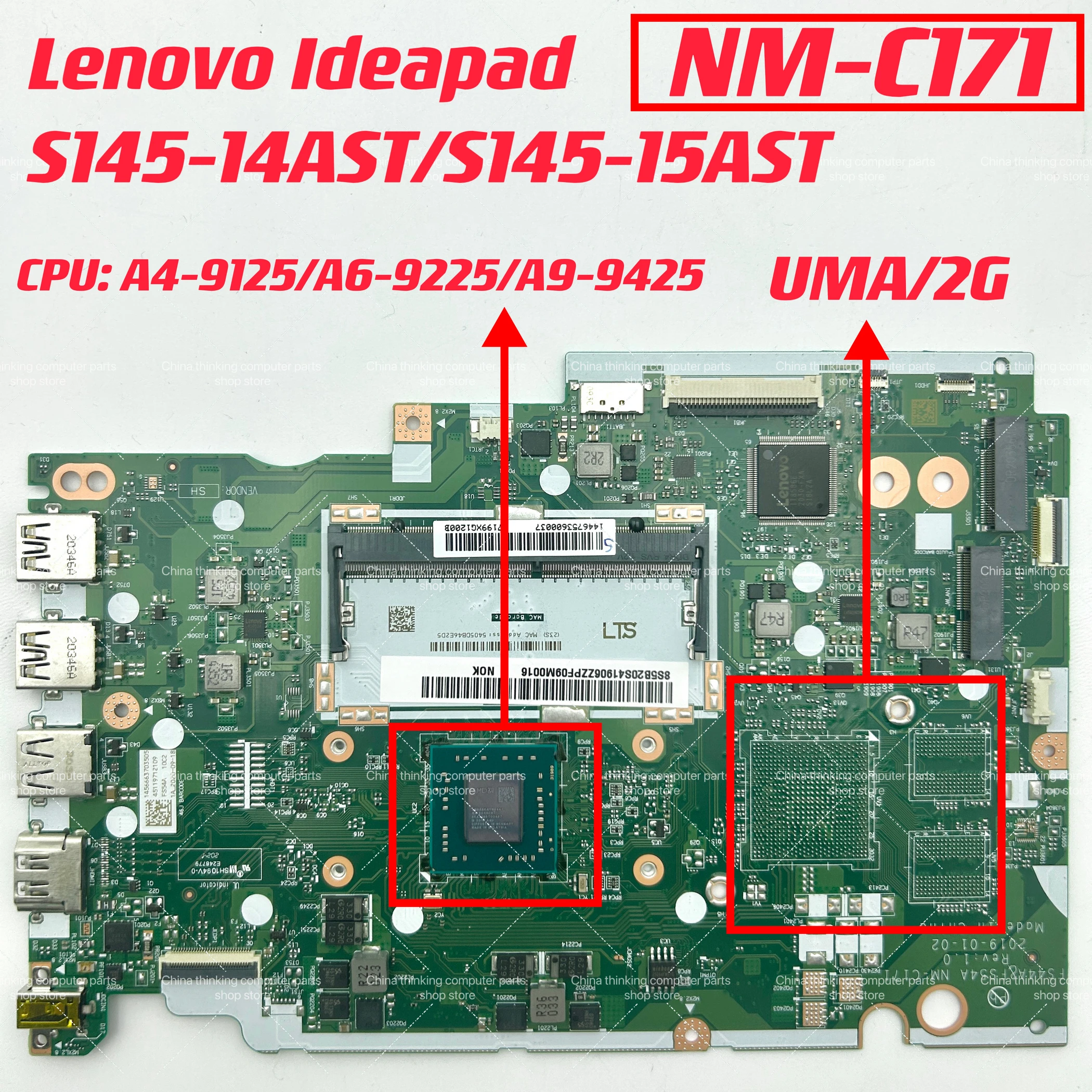NM-C171-Motherboard-For-Lenovo-IdeaPad-S145-14AST-S145-15AST-with-CPU ...