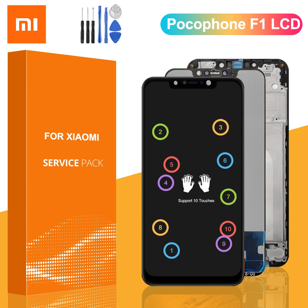 100% Original 6.18" Display For Xiaomi Pocophone F1 LCD Display Touch Screen Digitizer Assembly ...
