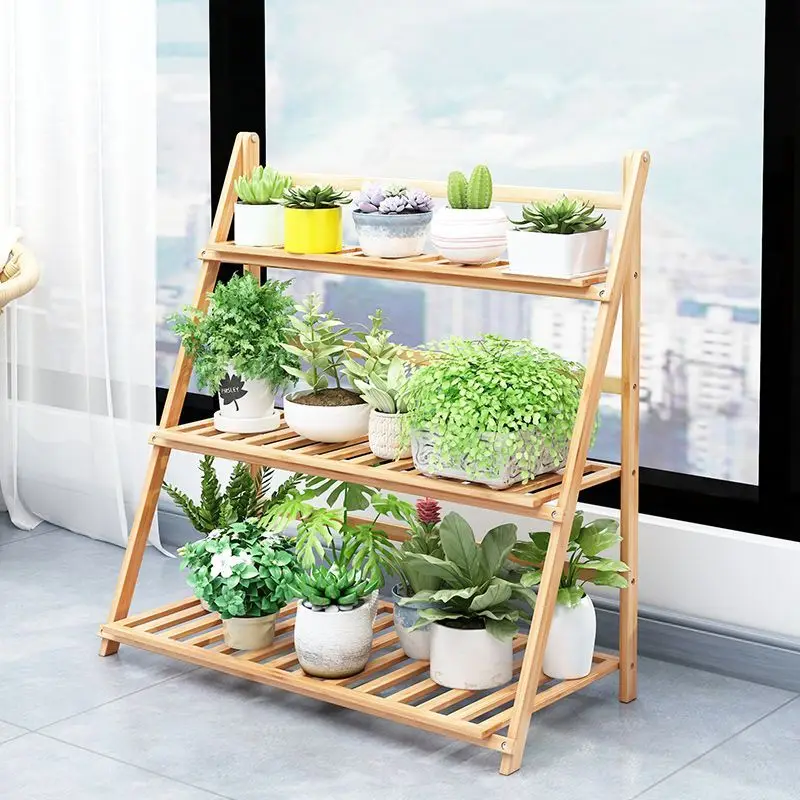 Indoor-Plant-Frame-And-Flower-Pot-Frame-Bamboo-Tray-Multi-layer-bamboo ...