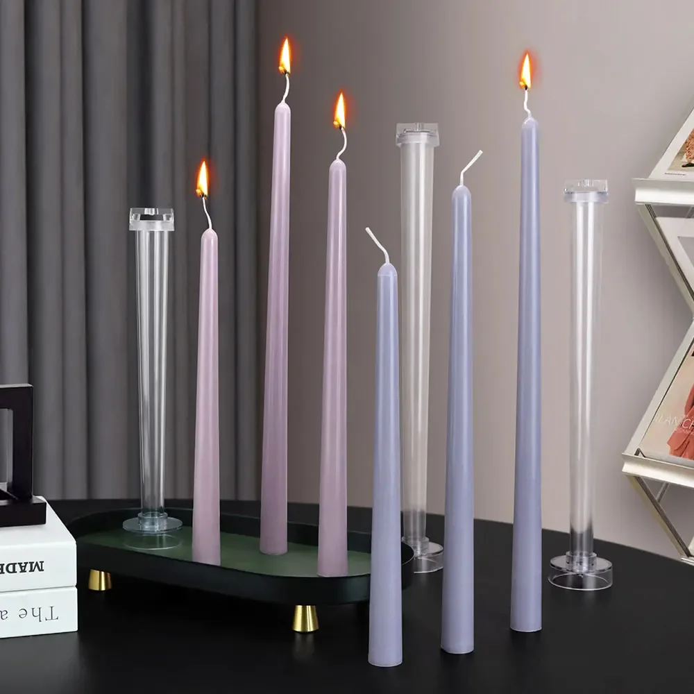 Multi Size with Base Cylinder Acrylic Candle Mould Long Pole ...
