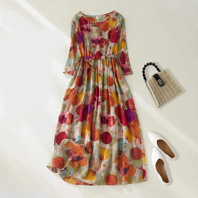Vestido-de-algod-n-y-lino-con-estampado-para-mujer-Media-manga-cuello-redondo-Retro-art.jpg