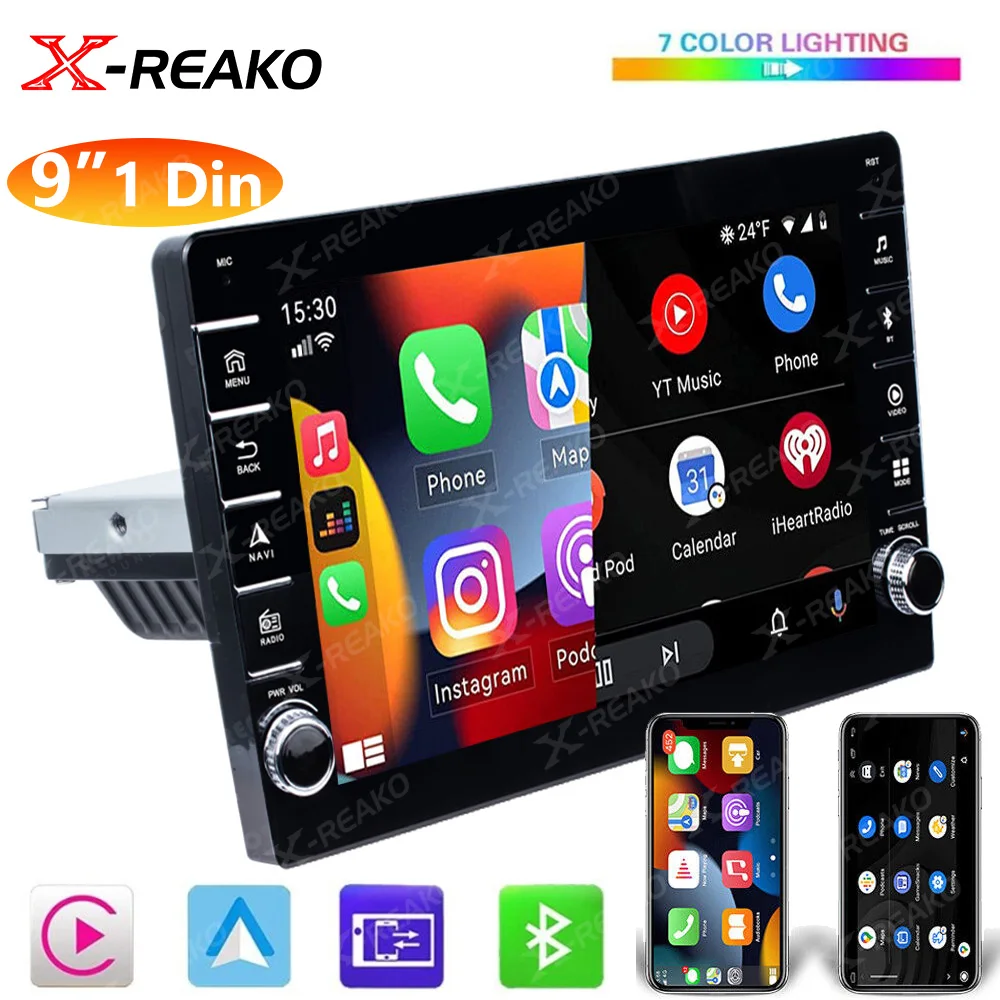 X-REAKO-R-dio-de-carro-universal-1-din-9-reprodutor-multim-dia-Carplay ...