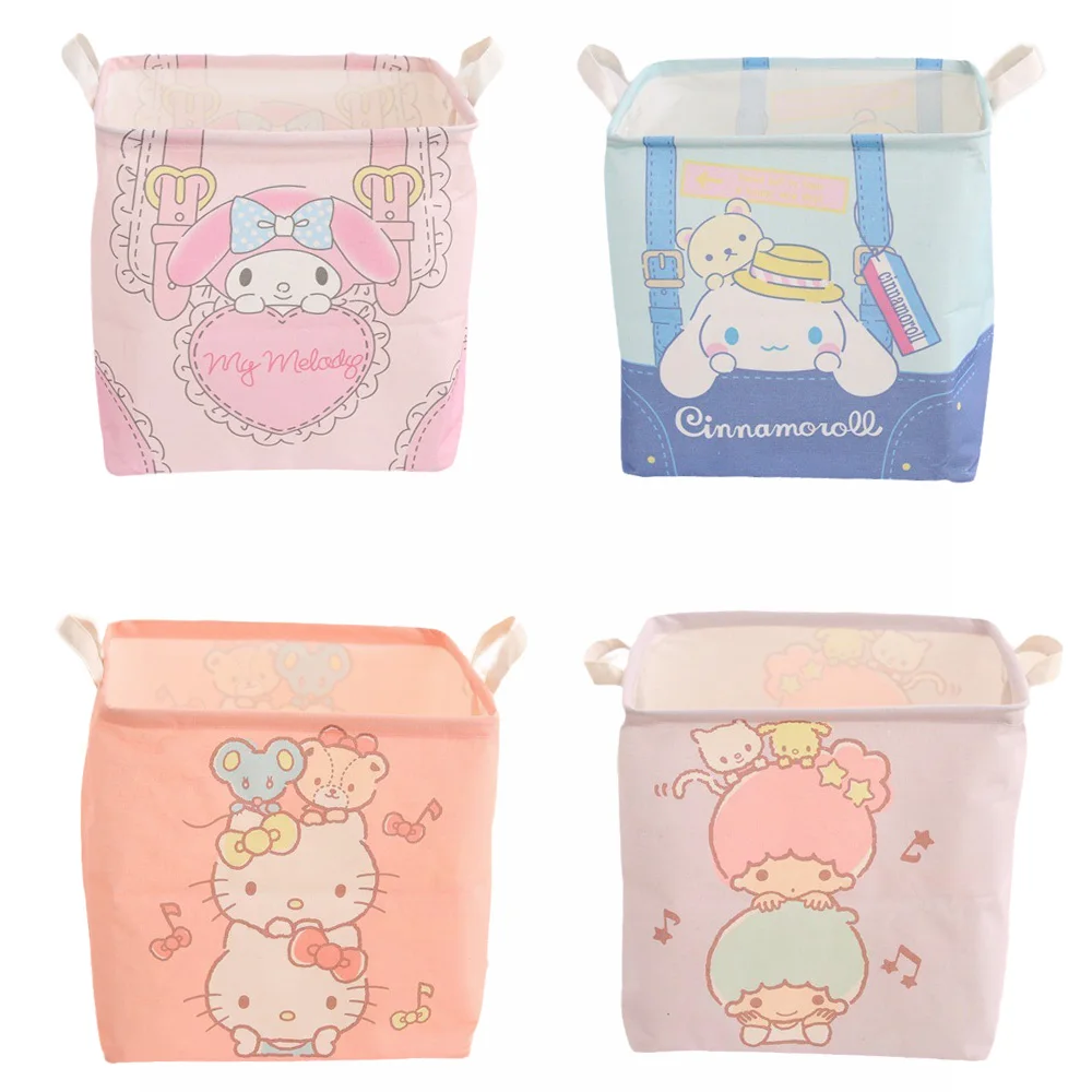 Sanrioed My Melody Kuromi Cinnamoroll Purin 잡화 보관 바구니 Anime Kawaii 접이식 ...