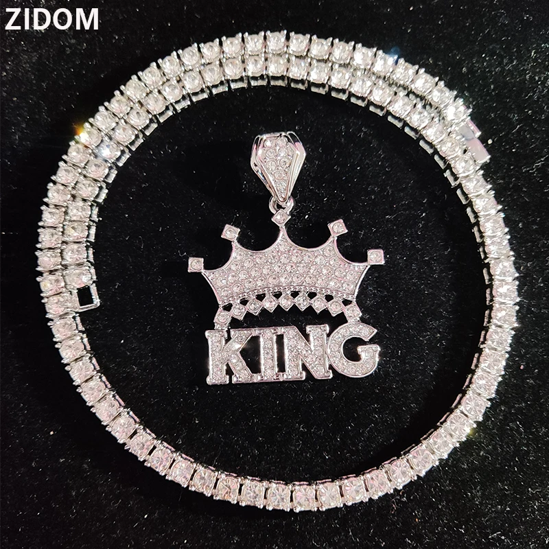 New-Men-Women-Hip-Hop-Crown-King-Iced-Out-Necklaces-Zircon-Tennis-Chain ...