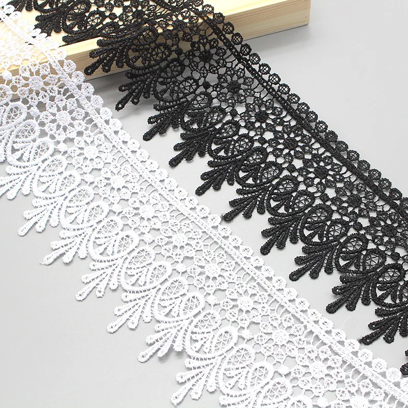 1 Yard High Quality Beautiful Black Lace Ribbon Tape 90MM Lace Trim DIY ...