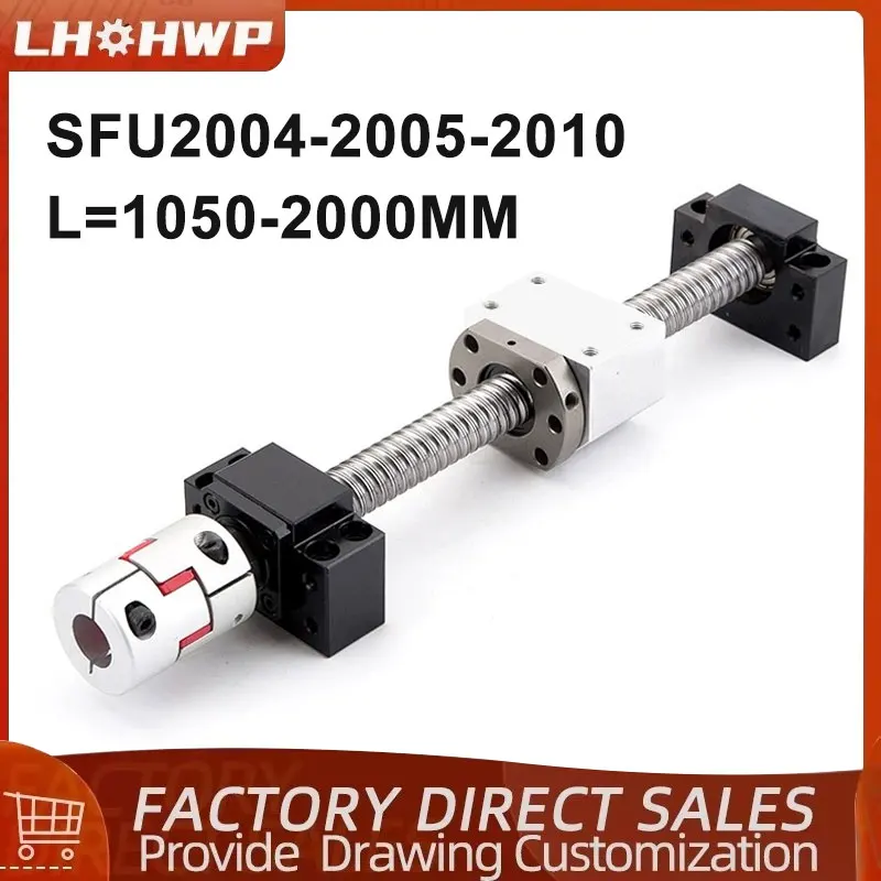 1Set CNC Ball Screw Nut SFU2005/2004/2010 BallScrew 1050-2000mm With ...