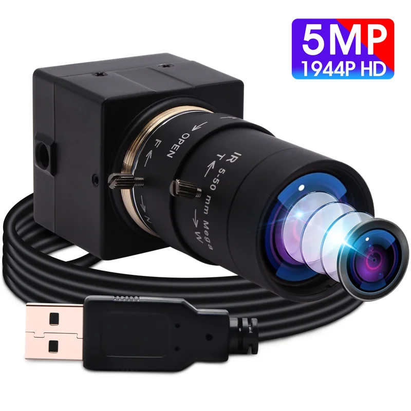 ELP 5MP Aptina MI5100 Sensor UVC free driver 5 50mm Varifocal Zoom ...