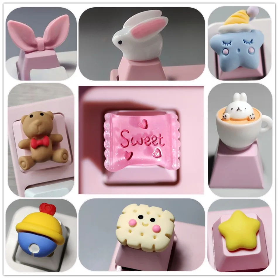 Diy-Cartoon-Keycap-Girl-Gift-Pink-OEM-ESC-Keys-Handmade-Personalized ...