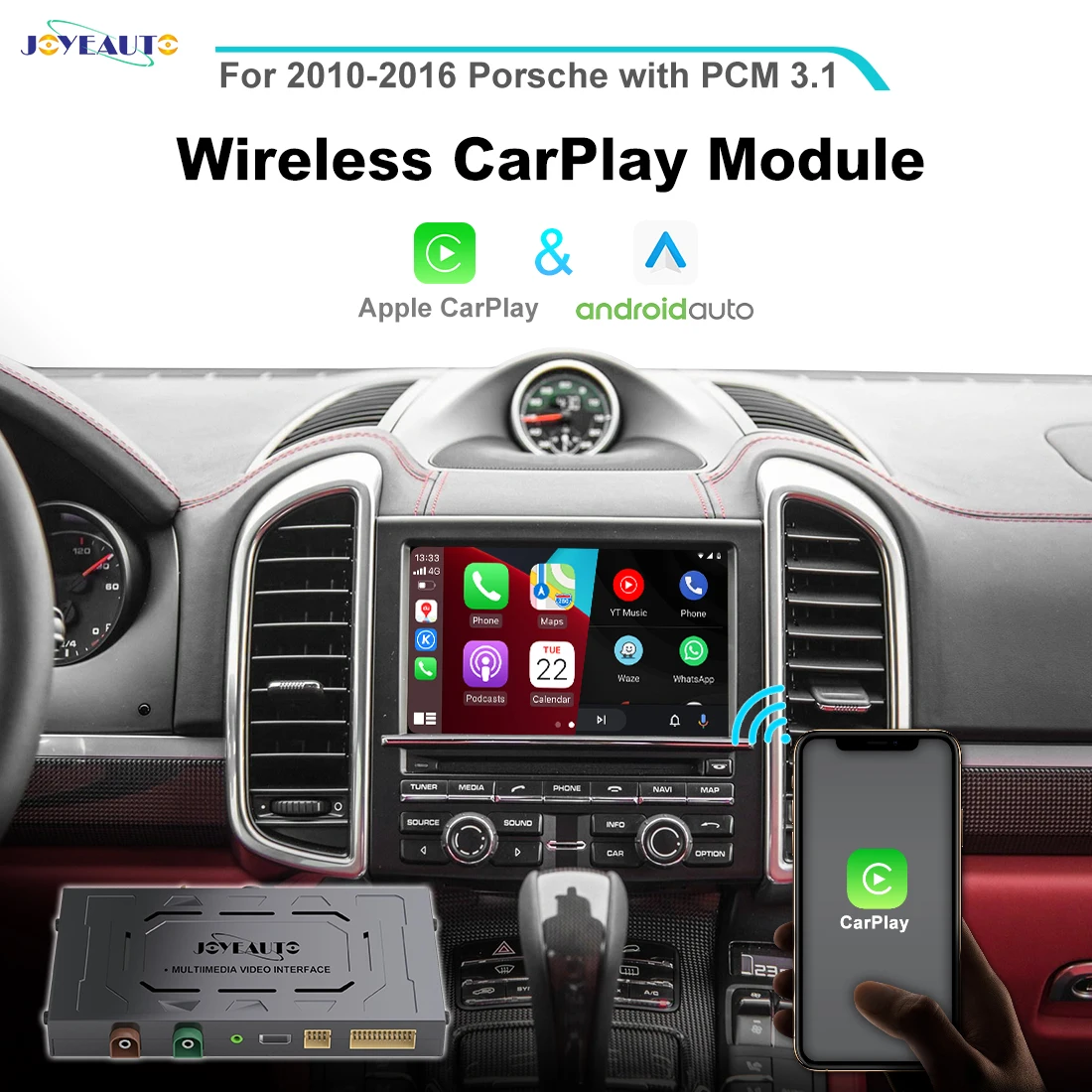 Joyeauto Wireless Apple CarPlay for Porsche Cayenne Macan Cayman Panamera Boxster 718 911 958 ...