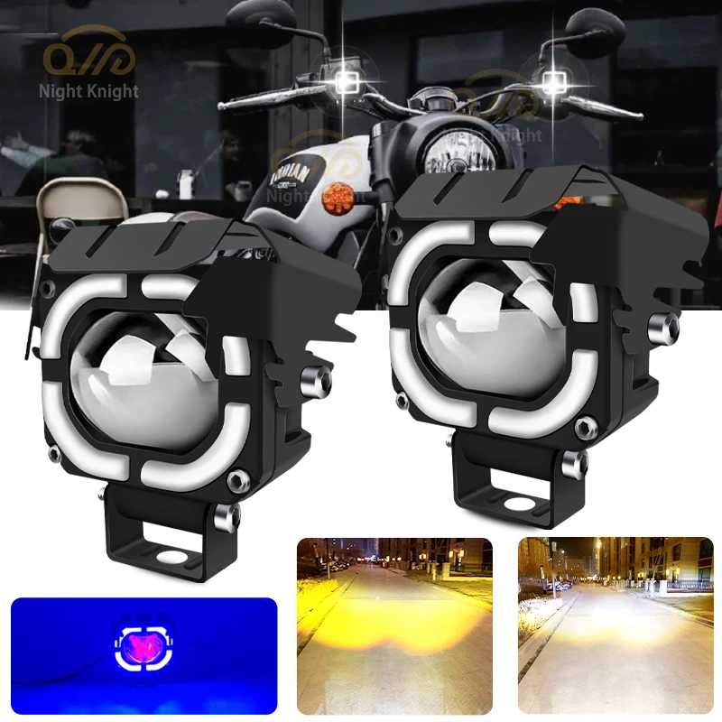 Motorcycle-Fog-Light-Headlight-Auxiliary-LED-Spotlights-Offroad-Angel ...