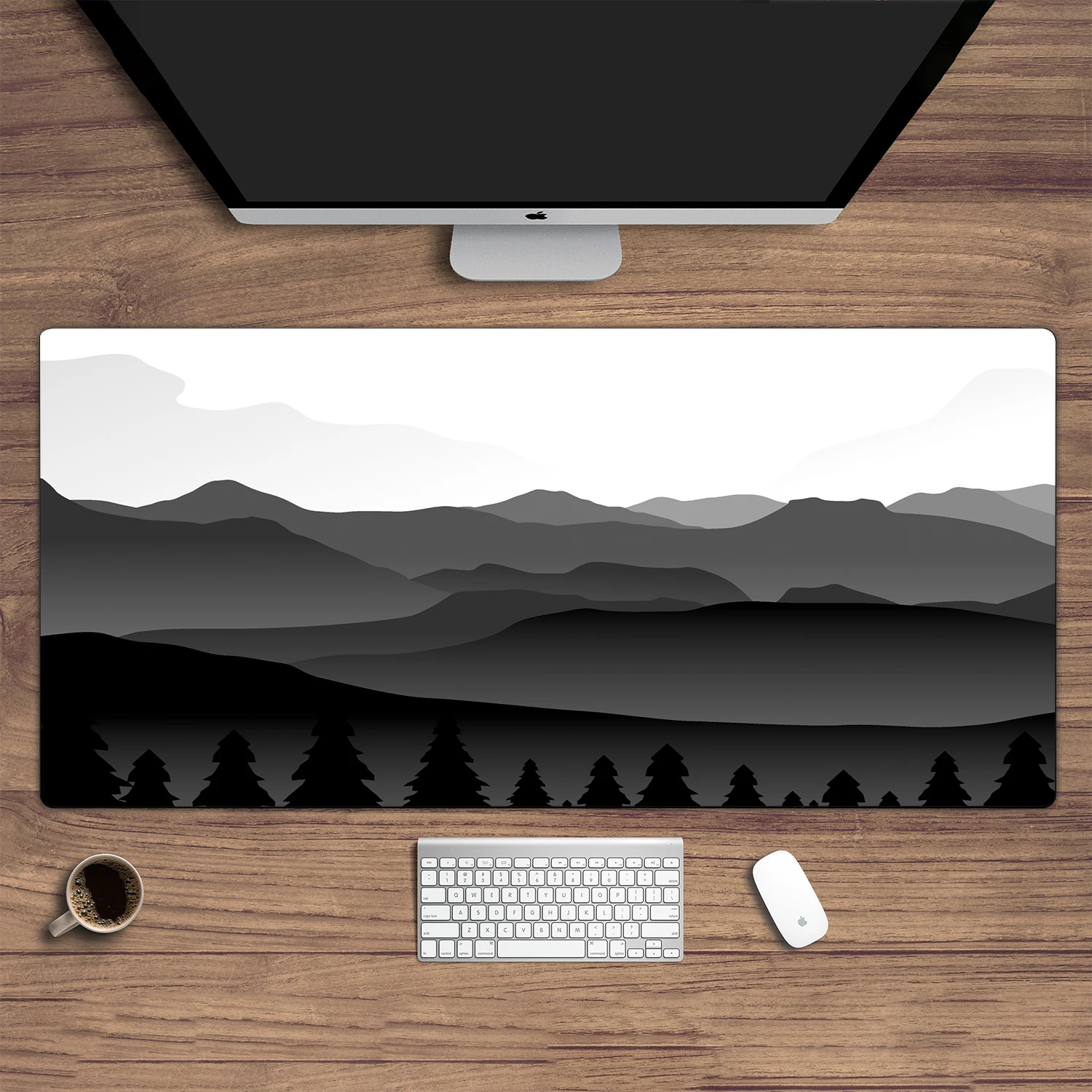 Large-Mouse-Pad-Foggy-Forest-Design-Background-Mouse-Pad-Keyboard-with ...