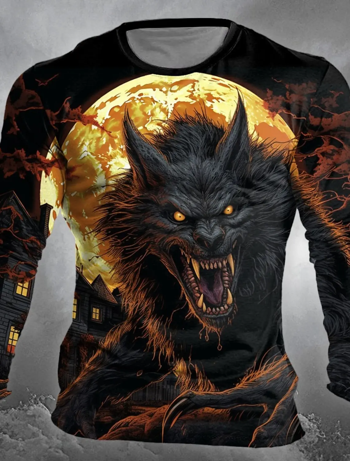 Werewolf-Designer-Retro-Men-s-3D-Print-T-shirt-Tee-Street-Casual-Daily ...