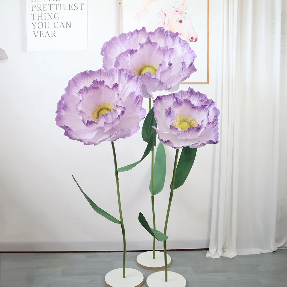 Giant-Handmade-Paper-Poppy-Flower-Road-Leading-Stand-Flores-Set ...