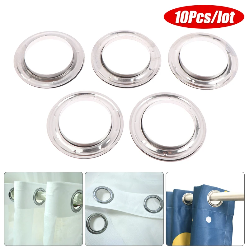 10-pairs-pack-Eyelet-Curtain-Rings-Curtain-Grommet-Top-Silvery-Metal ...