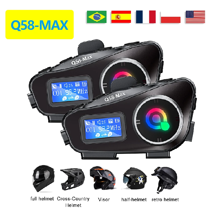 Q58-Max-Motorcycle-Helmet-Bluetooth-Intercom-Supports-Multi-Scene-Mixed ...