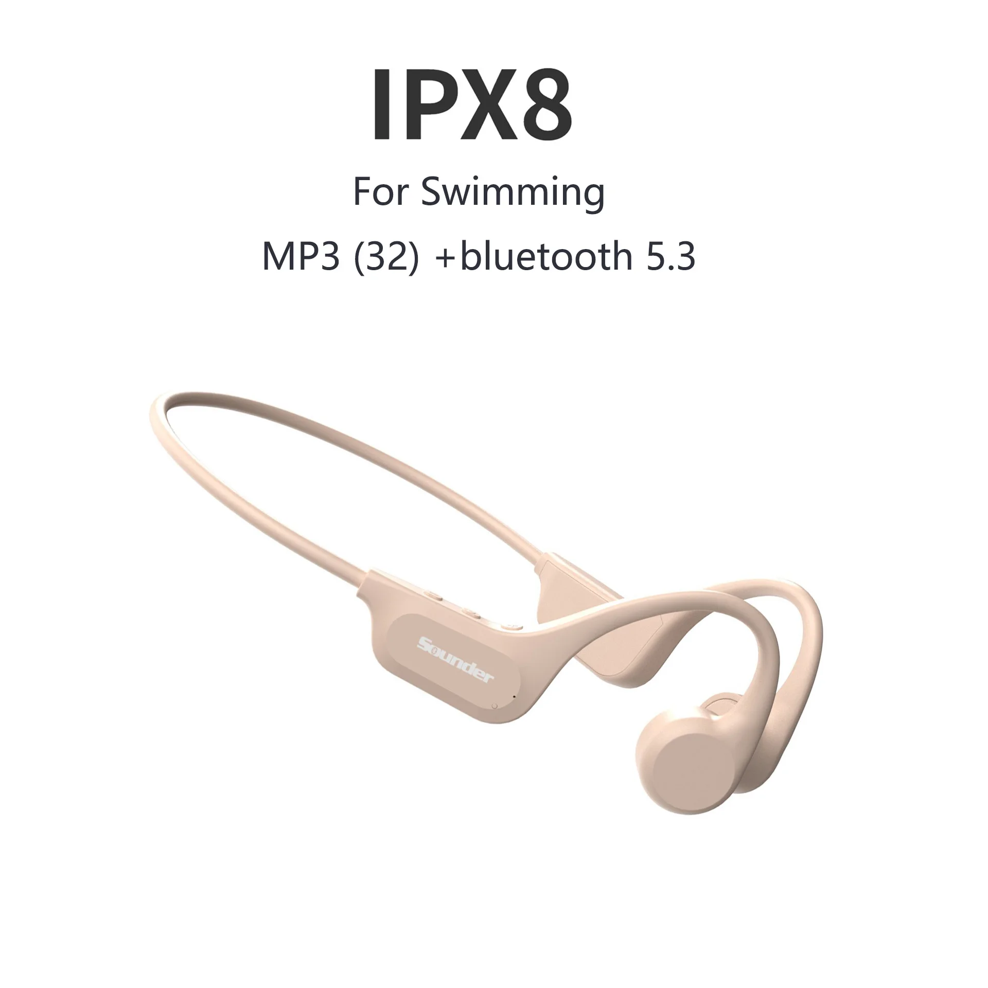 Bone conduction wireless Bluetooth 5.3 headset sports swimming headphone IPX8 32G RAM outdoor ...