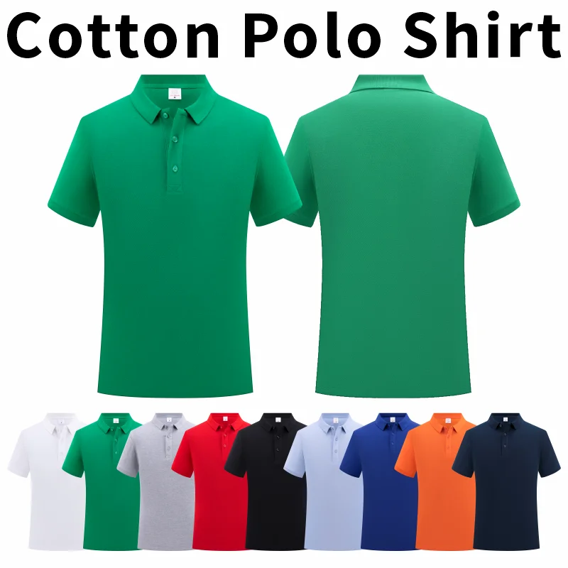 100-Cotton-Solid-Color-Polo-Shirt-Casual-Short-Sleeve-Lapel-Men-s-Shirt ...