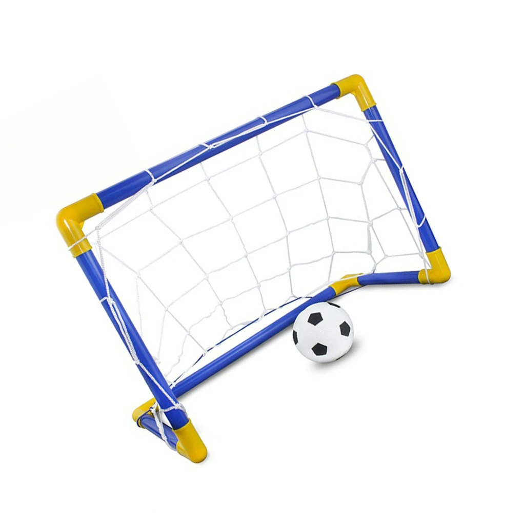Folding Mini Football Soccer Ball Goal Post Net Set Kids Sport Outdoor ...
