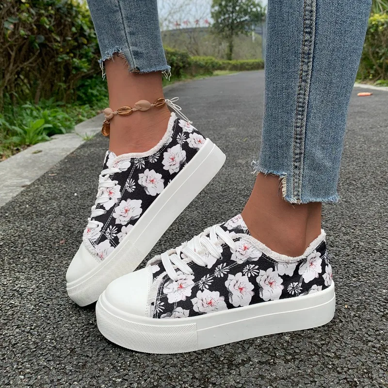 Womens-Vulcanized-Shoes2024Summer-New-Fashion-Luxury-Flower-Print ...