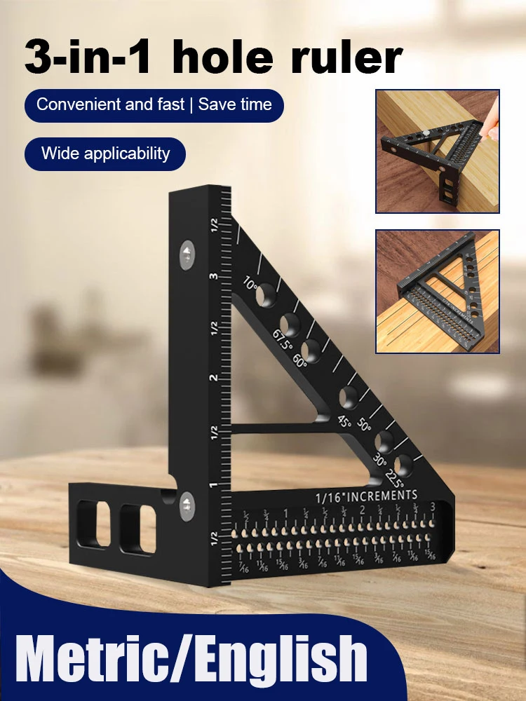 Carpenter-Square-Woodworking-Square-Protractor-Aluminum-Miter-Triangle ...