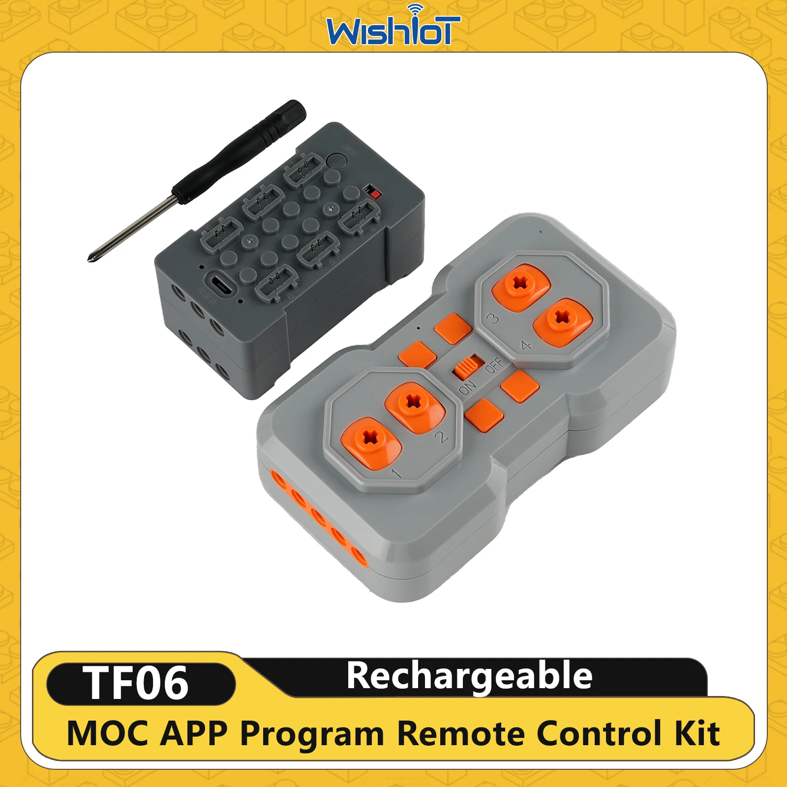 TF06 MOC Rechargeable Remote Control Kit 6 Power Output Support APP ...