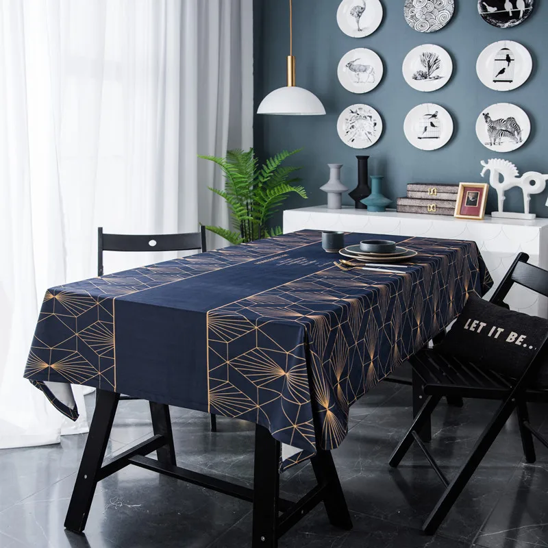 American-Light-Luxury-Flannel-Digital-Printing-Geometric-Lines-Tea ...
