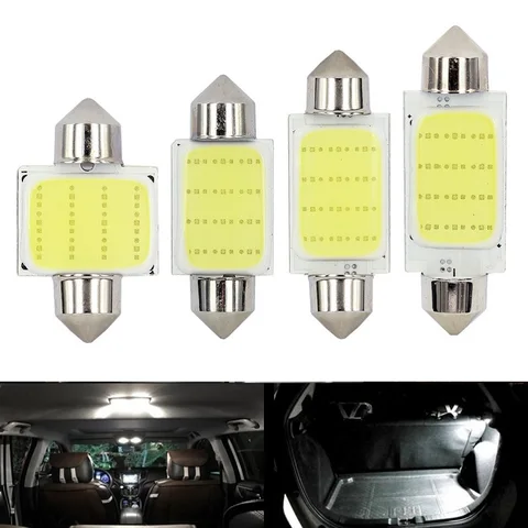 1pcs Festoon LED COB C5W Signal Bulbs 31mm 36mm 39mm 41/42mm W5W Car Interior Reading Lights T10 ...