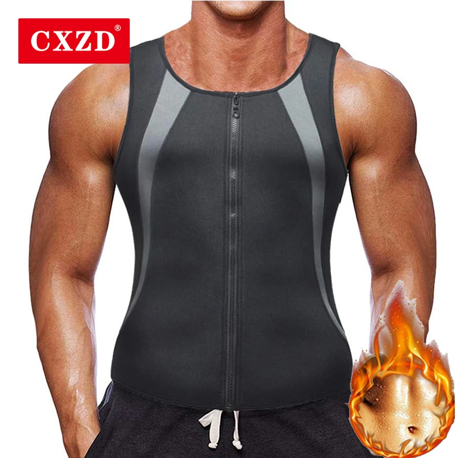 Cxzd homens corpo shaper fitness neoprene sauna colete cintura trainer ...