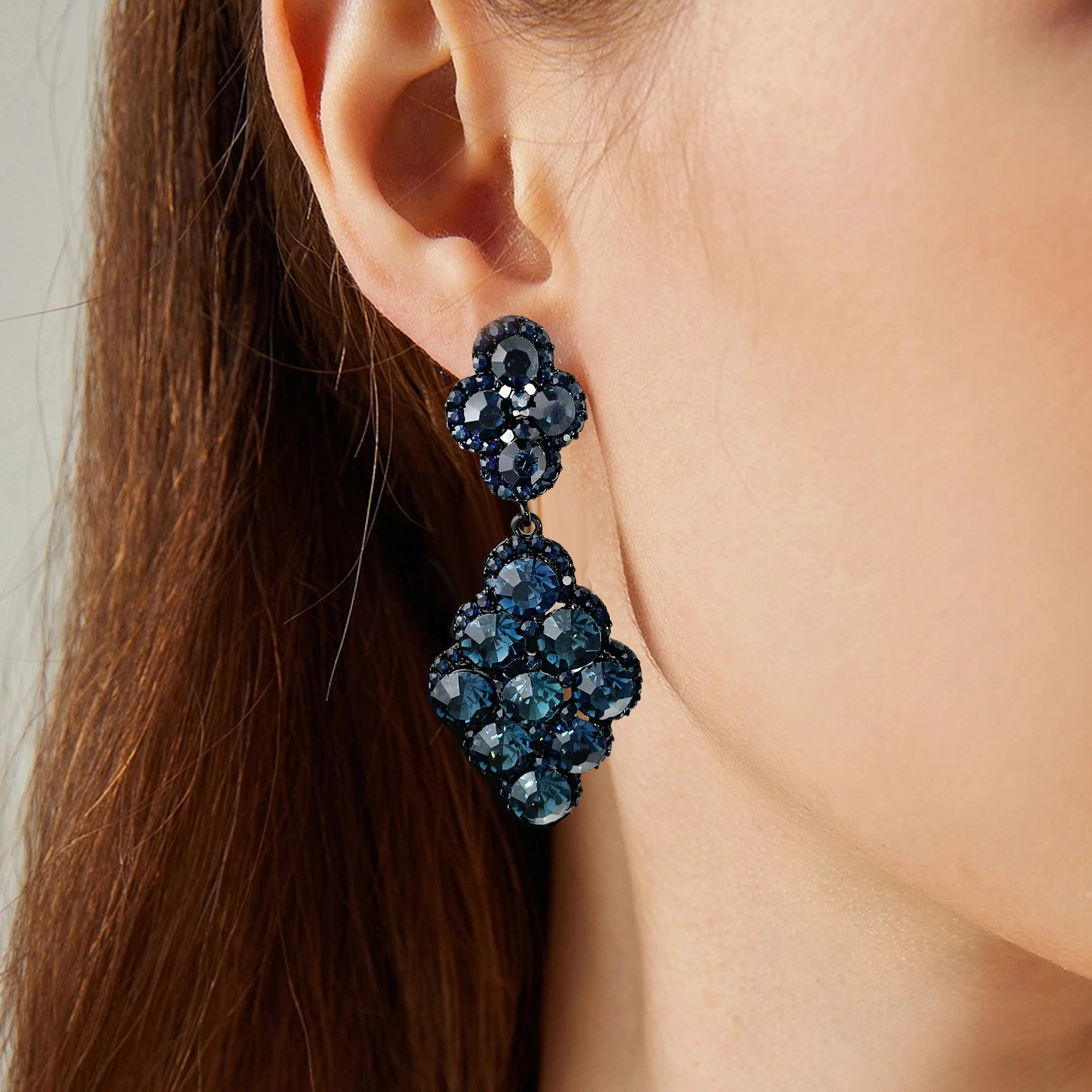 New-Women-Long-Drop-Earrings-Luxury-Design-All-over-Inlaid-With-Dark ...