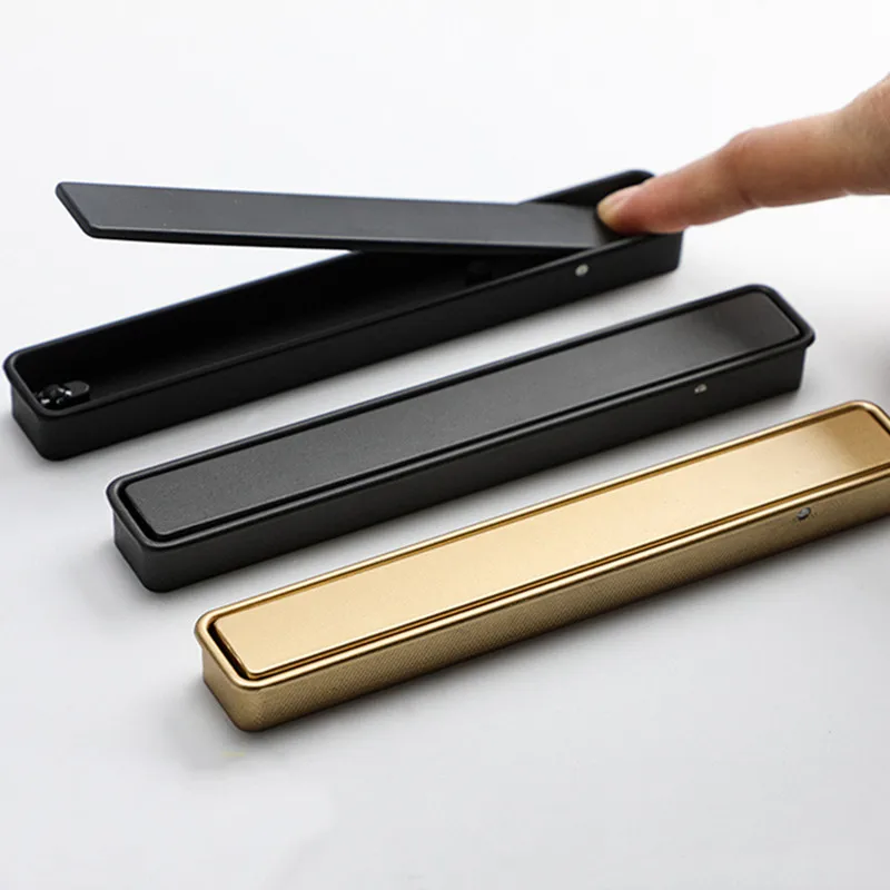 Black Invisible Embedded Furniture Handle Nordic Simple Wardrobe Shoe ...