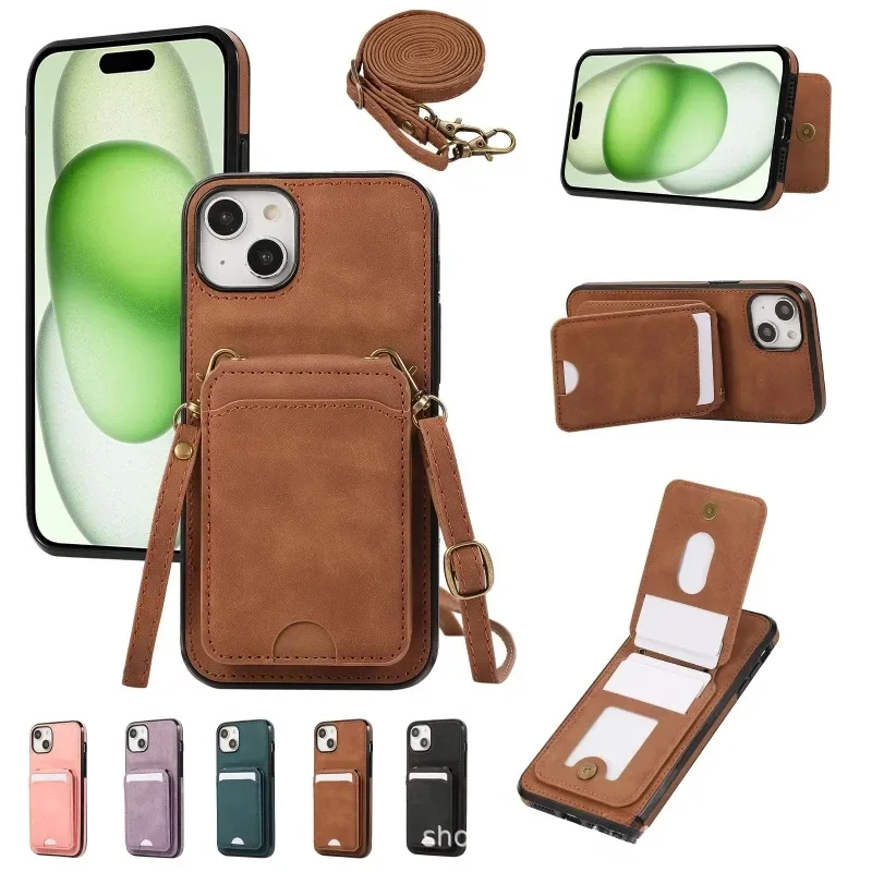 New-Phone-Case-for-iPhone-16pro-Multifunctional-Card-Bag-15pro-Slanted ...