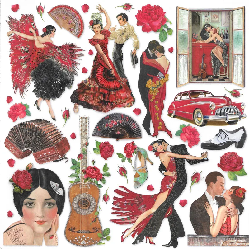 Enthusiastic dancing girl Stickers Crafts And Scrapbooking stickers ...