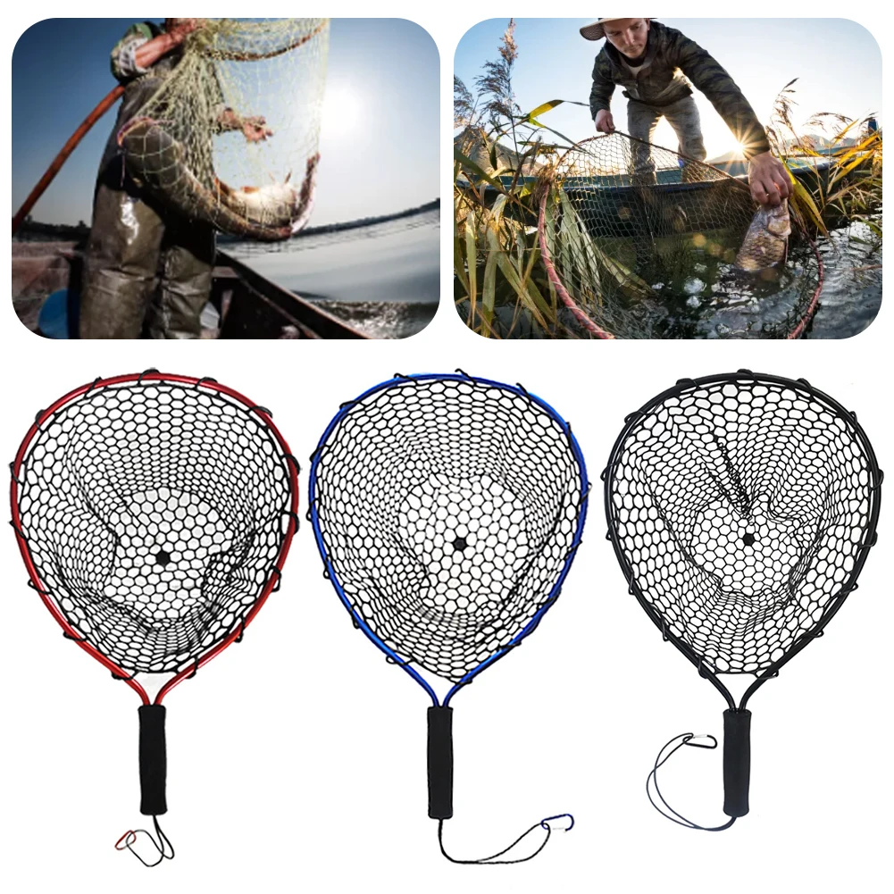 Silicone-Fishing-Landing-Net-Floating-Fishing-Net-EVA-Handle-Fishing ...