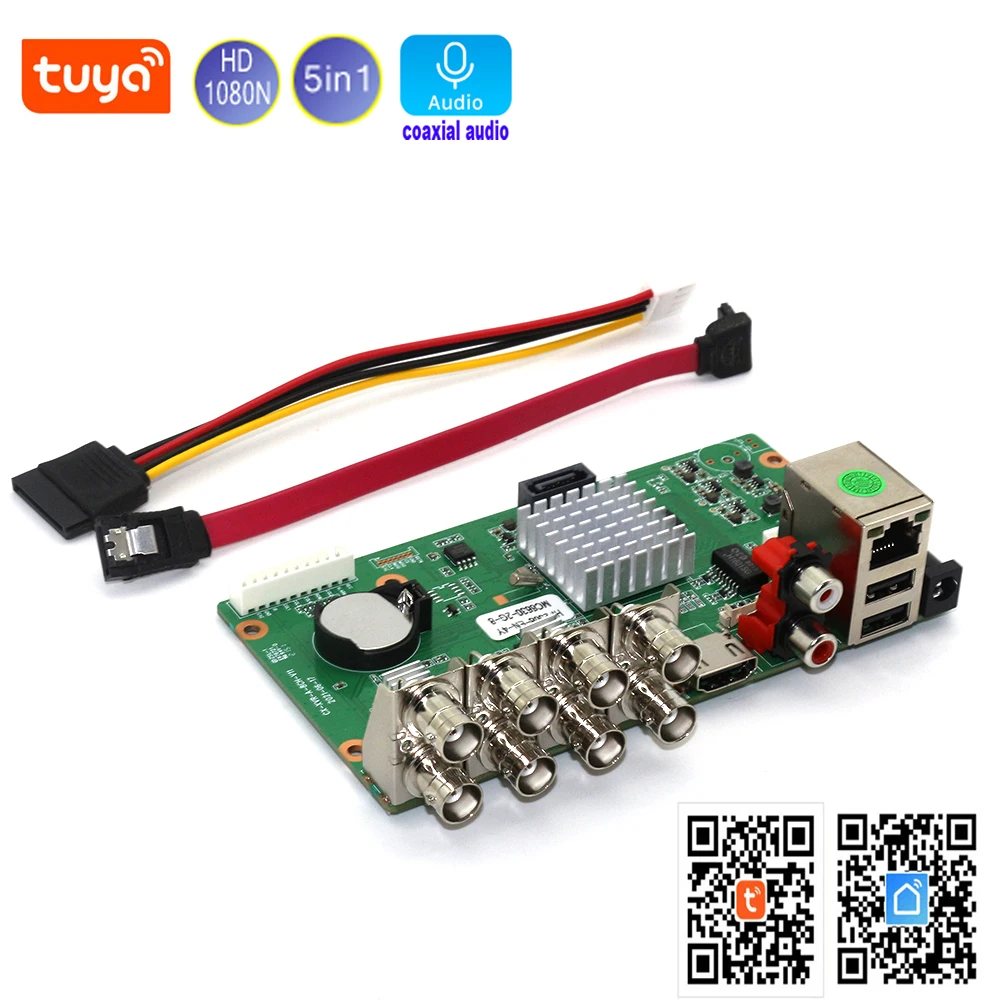 Tuya Smart 8CH Hynrid 1080N DVR Board H.265 Video Recorder Coaxial ...