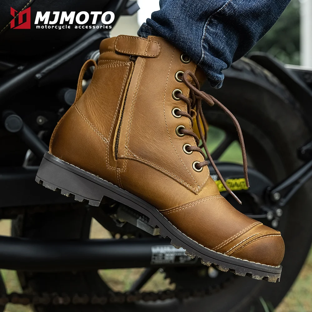 Retro-Leather-Motorcycle-Riding-Boots-Comfortable-Breathable-Motocross ...
