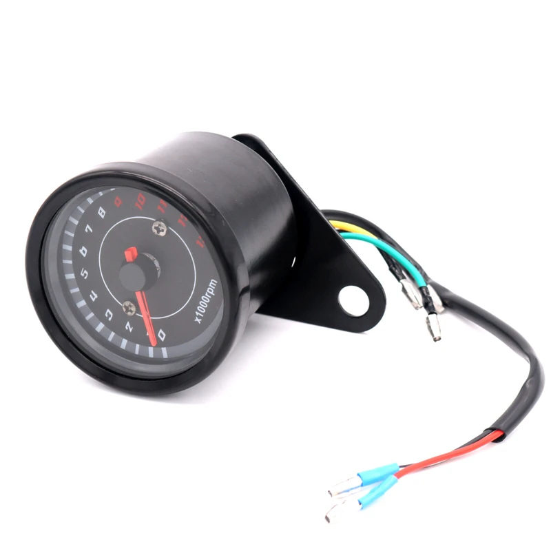 Motorcycle Tachometer Meter LED Backlight Tachometer Gauge 13000RPM Rev ...